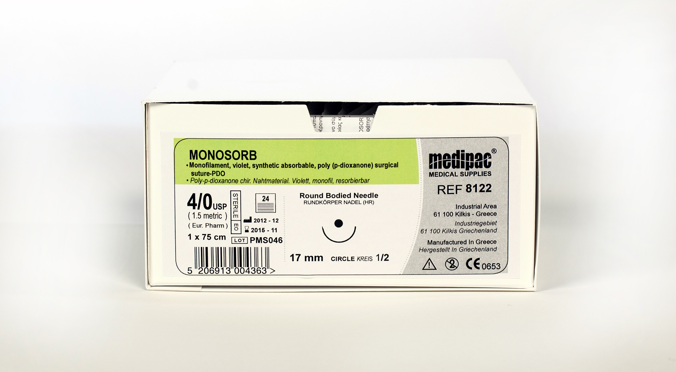 MONOSORB - USP 4/0, EP 1.5, jehla řezná 3/8 | MEDENTA